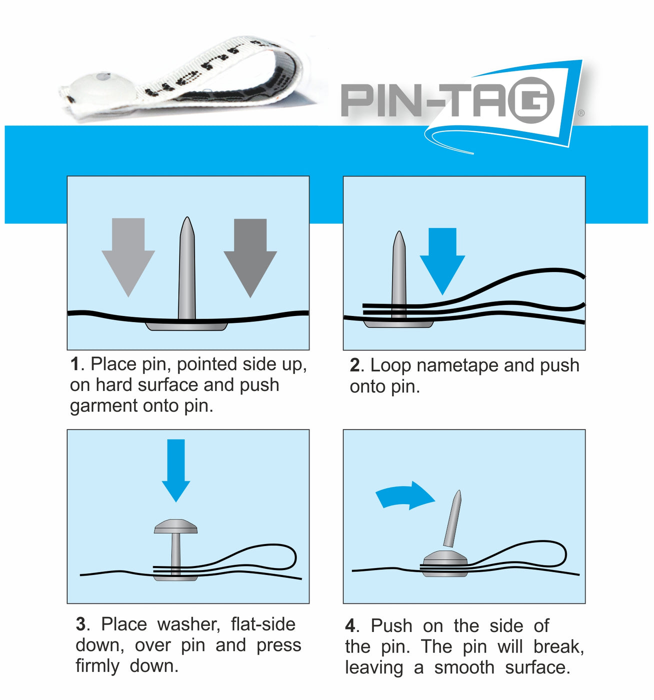 Pin-Tags- The Easy Way To Attach Your Woven Labels — Nametape Express